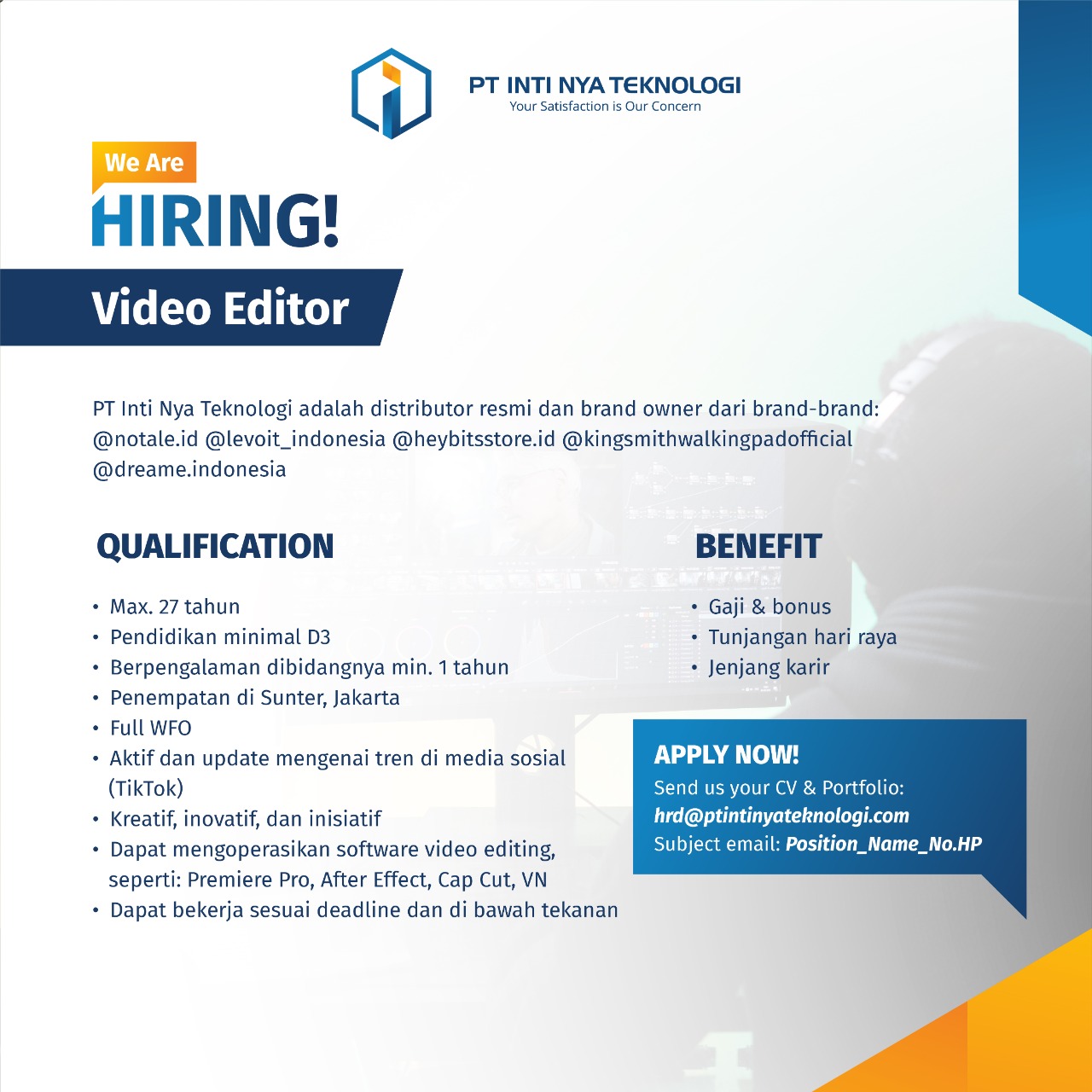 Lowongan Kerja PT Inti Nya Teknologi - Goletskerja.com
