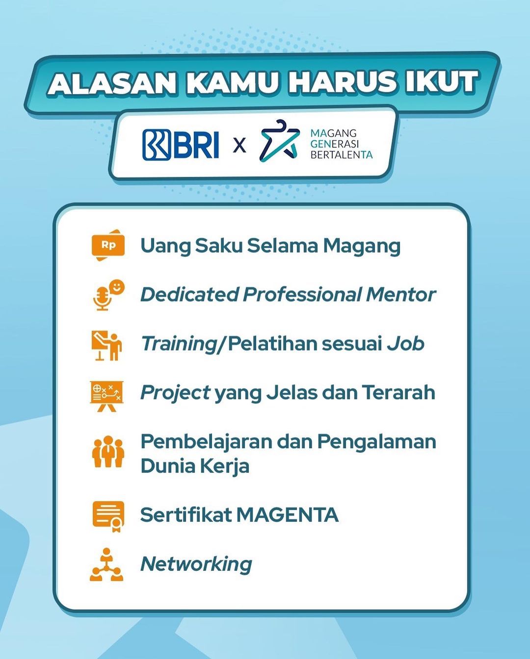 Program Magang Generasi Bertalenta (MAGENTA) Bank BRI Tahun 2023 - Goletskerja.com