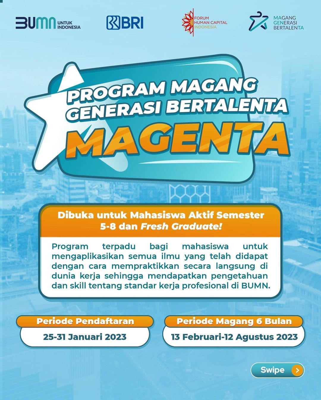 Program Magang Generasi Bertalenta (MAGENTA) Bank BRI Tahun 2023 - Goletskerja.com