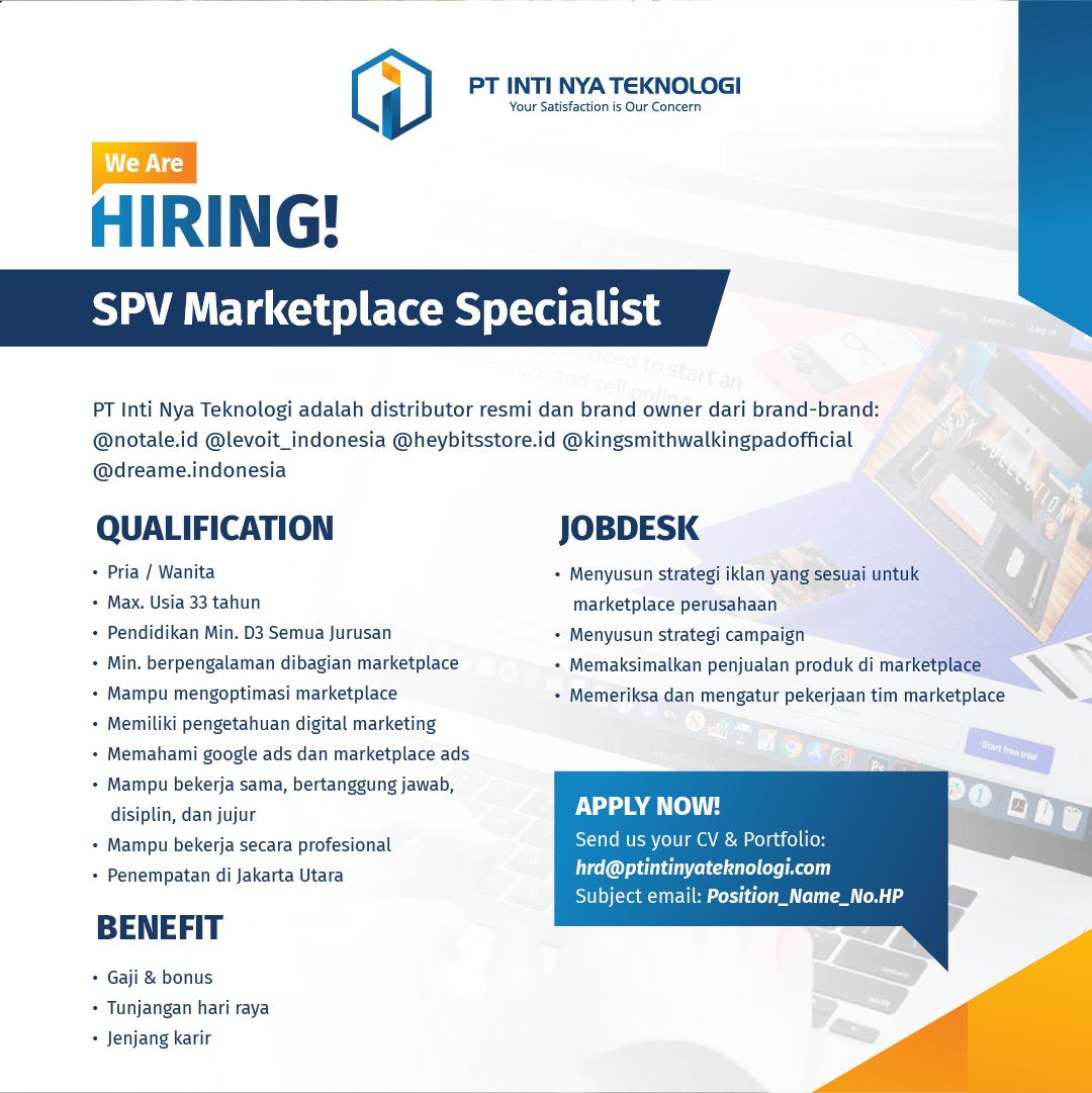 Lowongan Kerja PT Inti Nya Teknologi - Goletskerja.com
