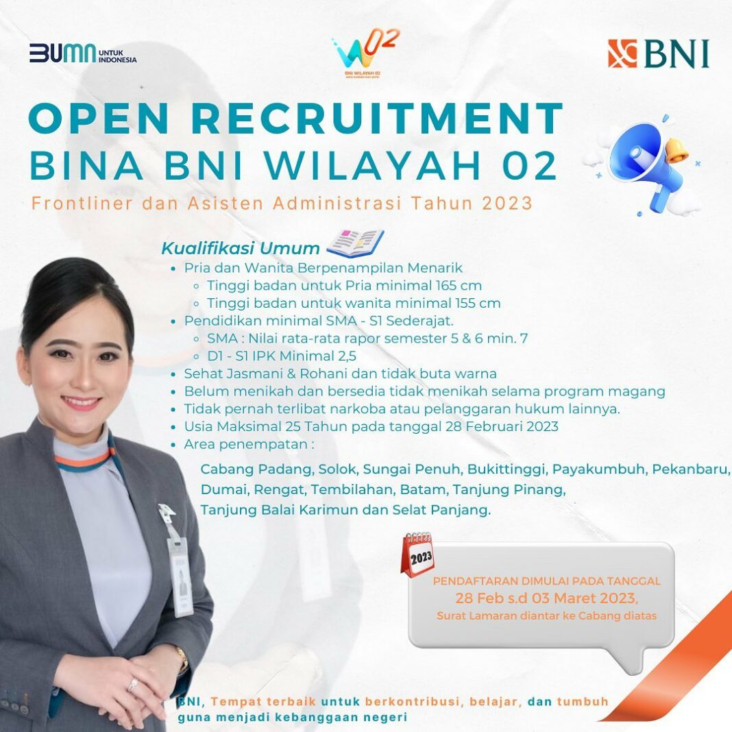 Program Magang Bina BNI Kantor Wilayah 02 - Goletskerja.com