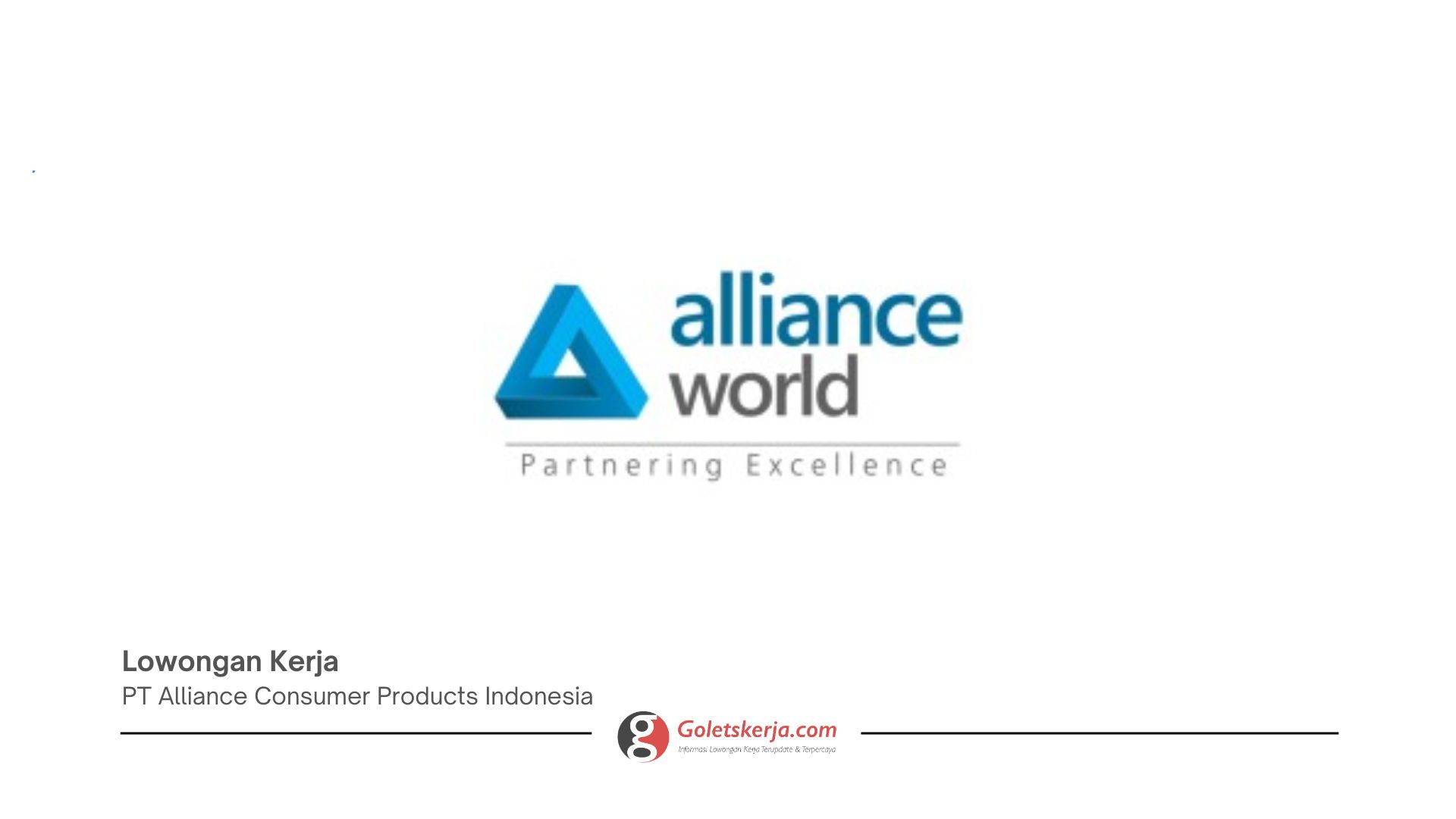 PT Alliance Consumer Products Indonesia - Goletskerja.com