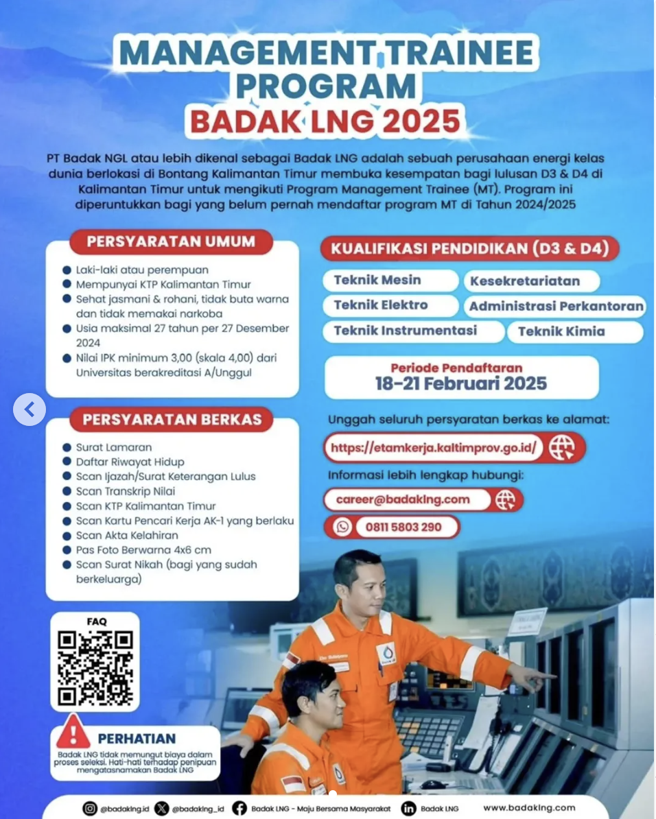 PT Badak NGL (Badak LNG) - Goletskerja.com
