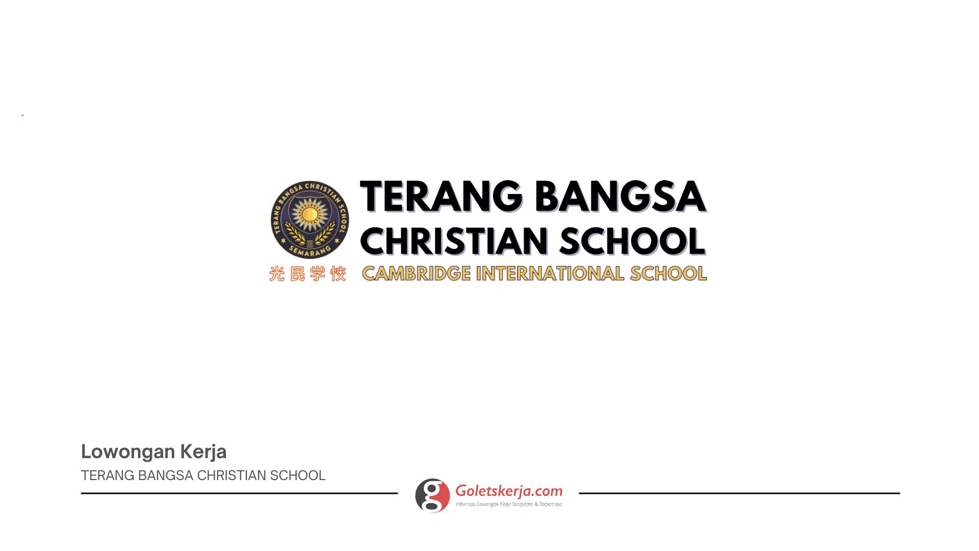 Terang Bangsa Christian School - Goletskerja.com